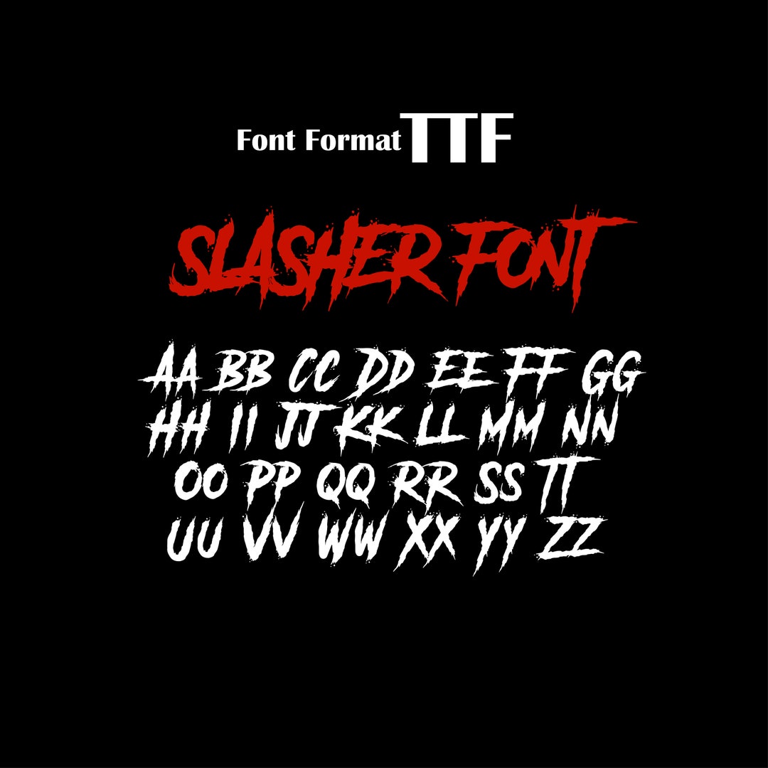 Slasher Font Format Ttf Alphabet - Etsy