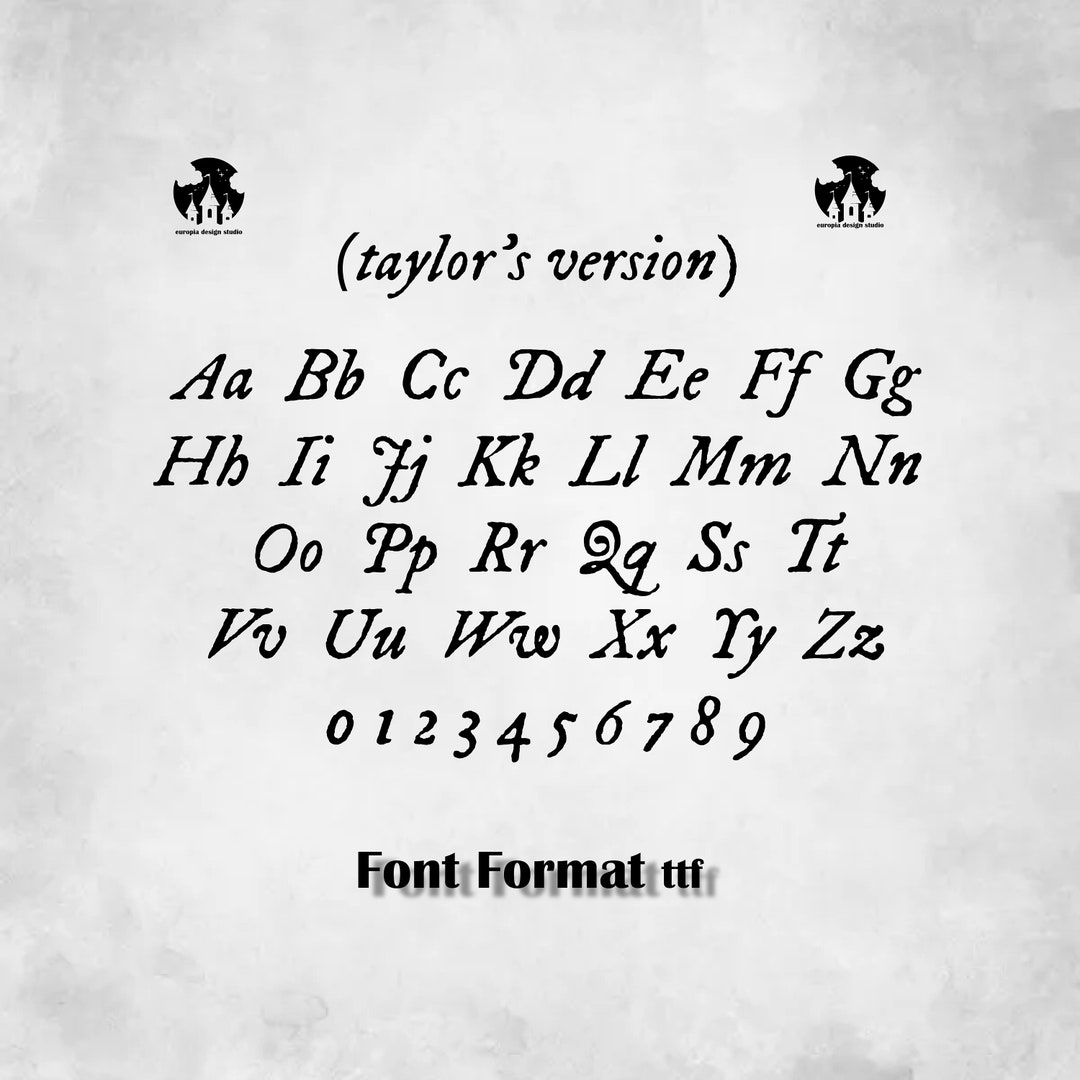 Taylor's version font ttf alphabet. - Etsy.de