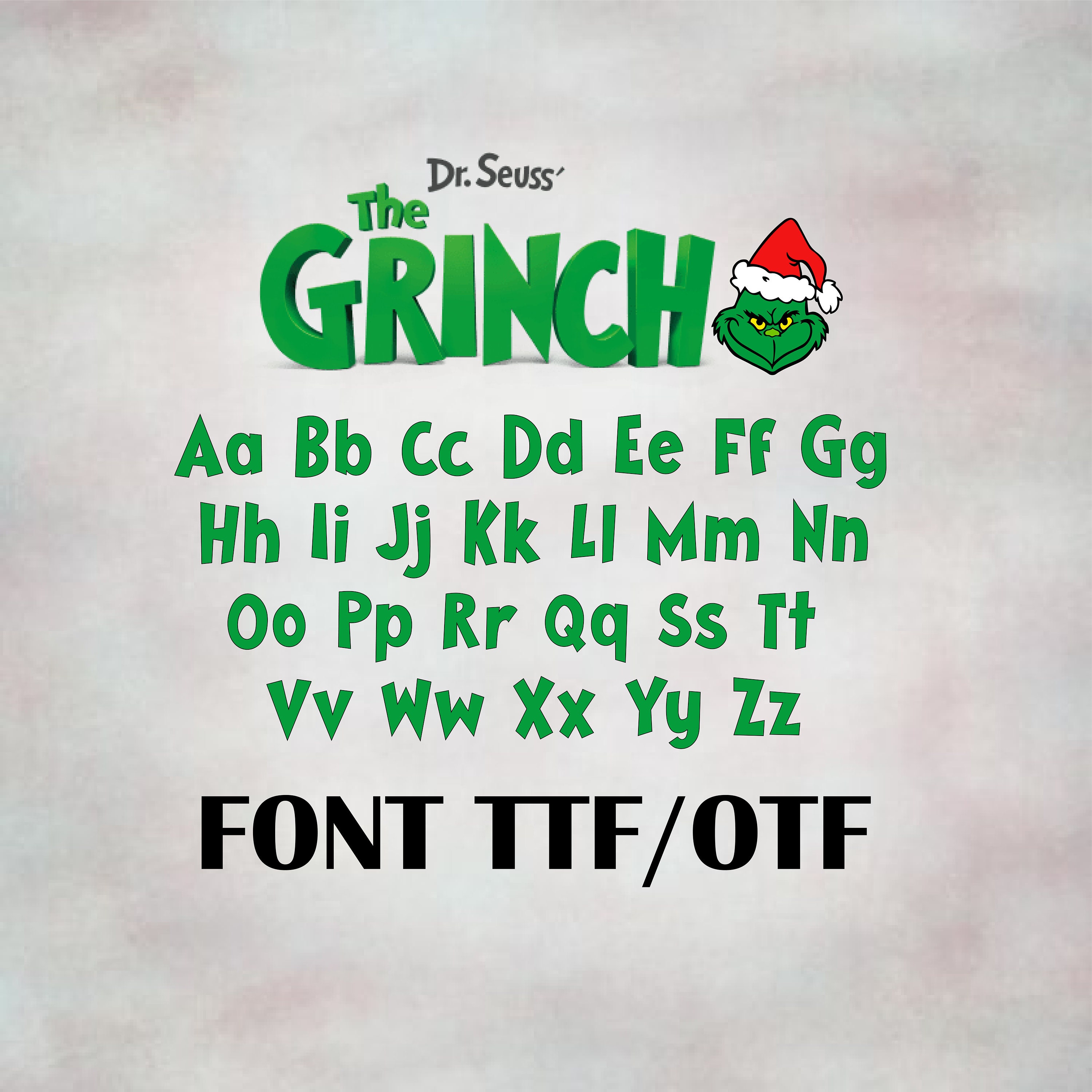 Grinch Font, Ttf, Christmas Alphabet. Perfect Grinchmas Cricut Design ...