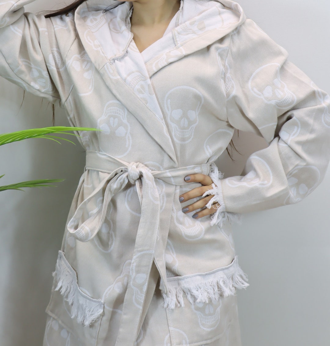 Skull Pattern Robe, Cotton Robes, Beach Robes, Spa Robes, Turkish ...