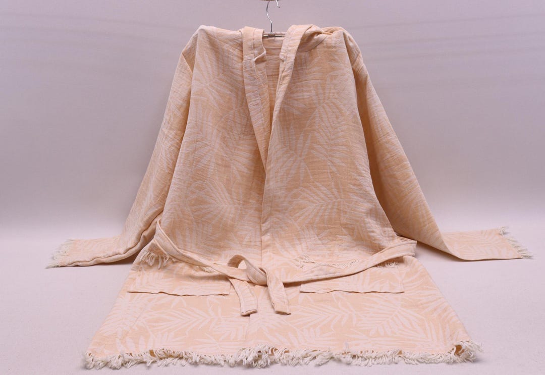 Organic Cotton Robe, Salmon Beach Robe, Turkish Bathrobe, Handmade ...