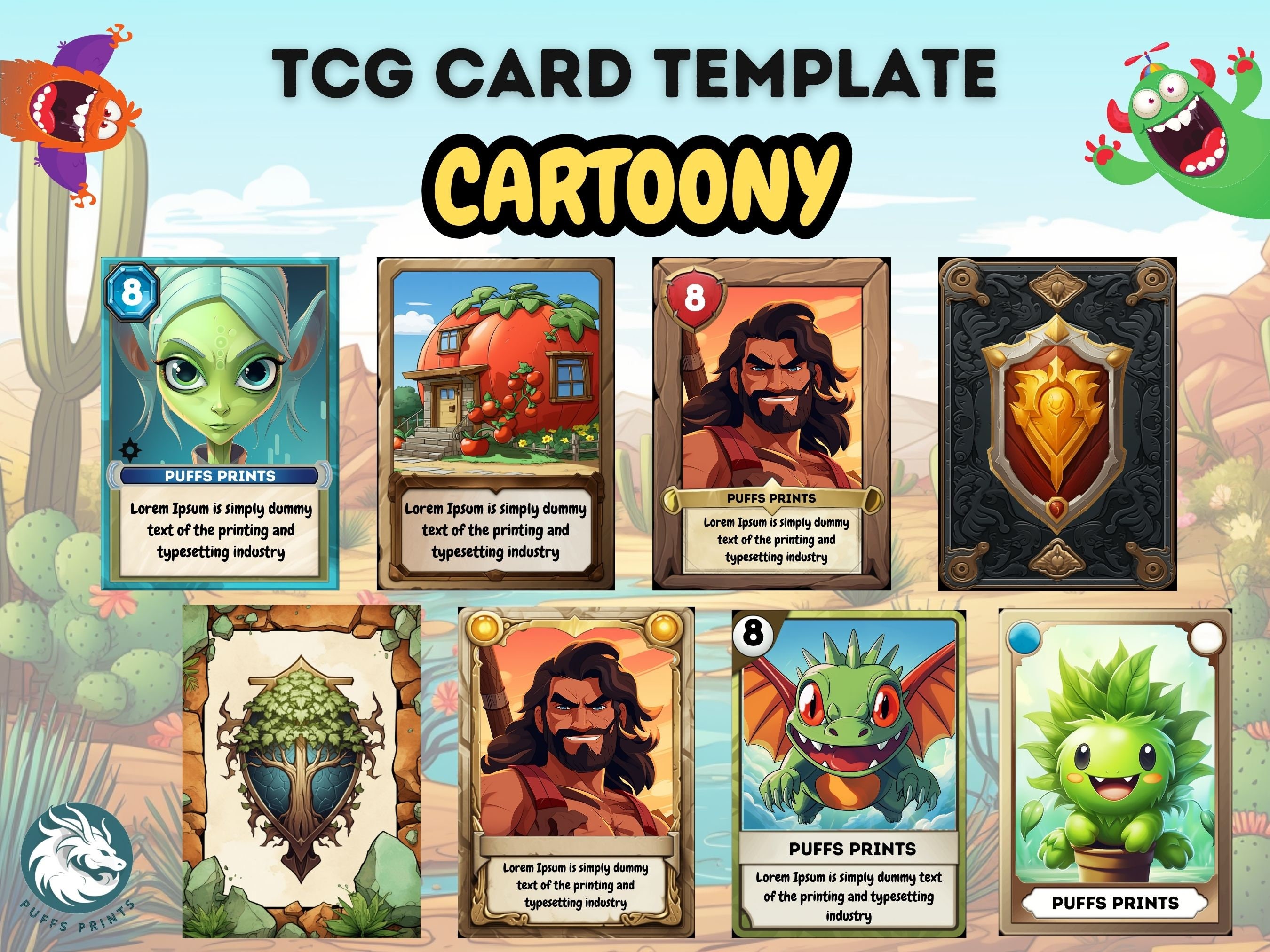 TCG Cartoon Card Template | TCG Game | PNG Files | Digital Product - Etsy