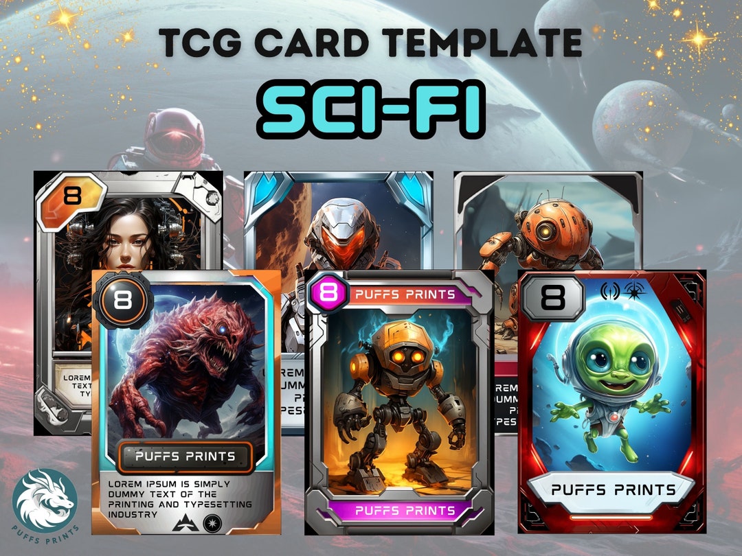 TCG Sci-fi Card Template | TCG Game | PNG Files | Digital Product - Etsy