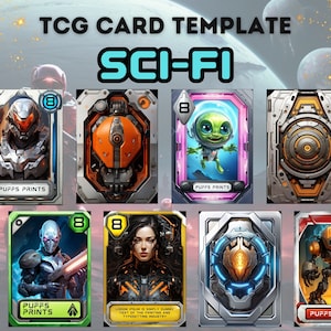 TCG Sci-fi Card Template | TCG Game | PNG Files | Digital Product - Etsy