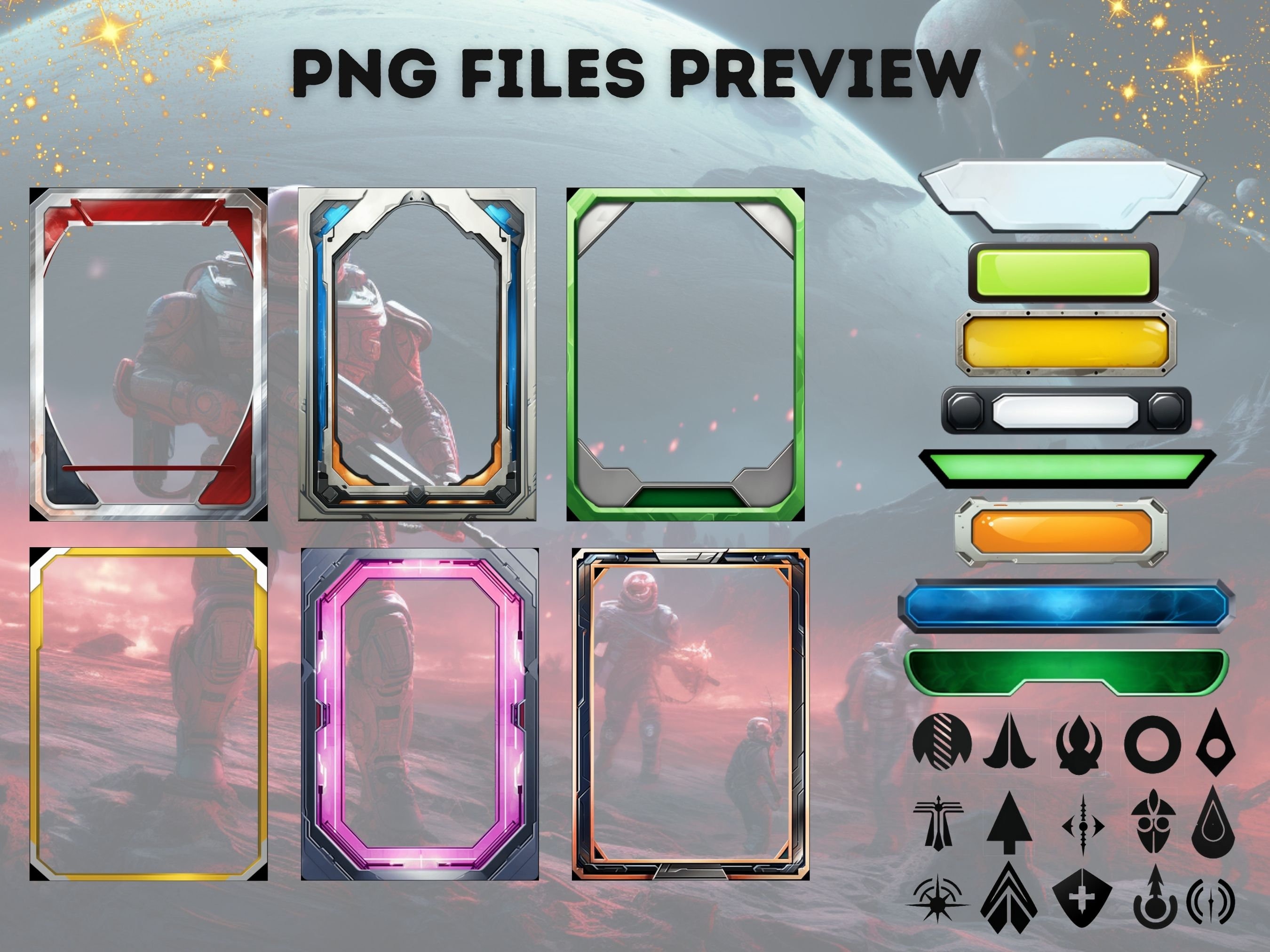 TCG Sci-fi Card Template | TCG Game | PNG Files | Digital Product - Etsy