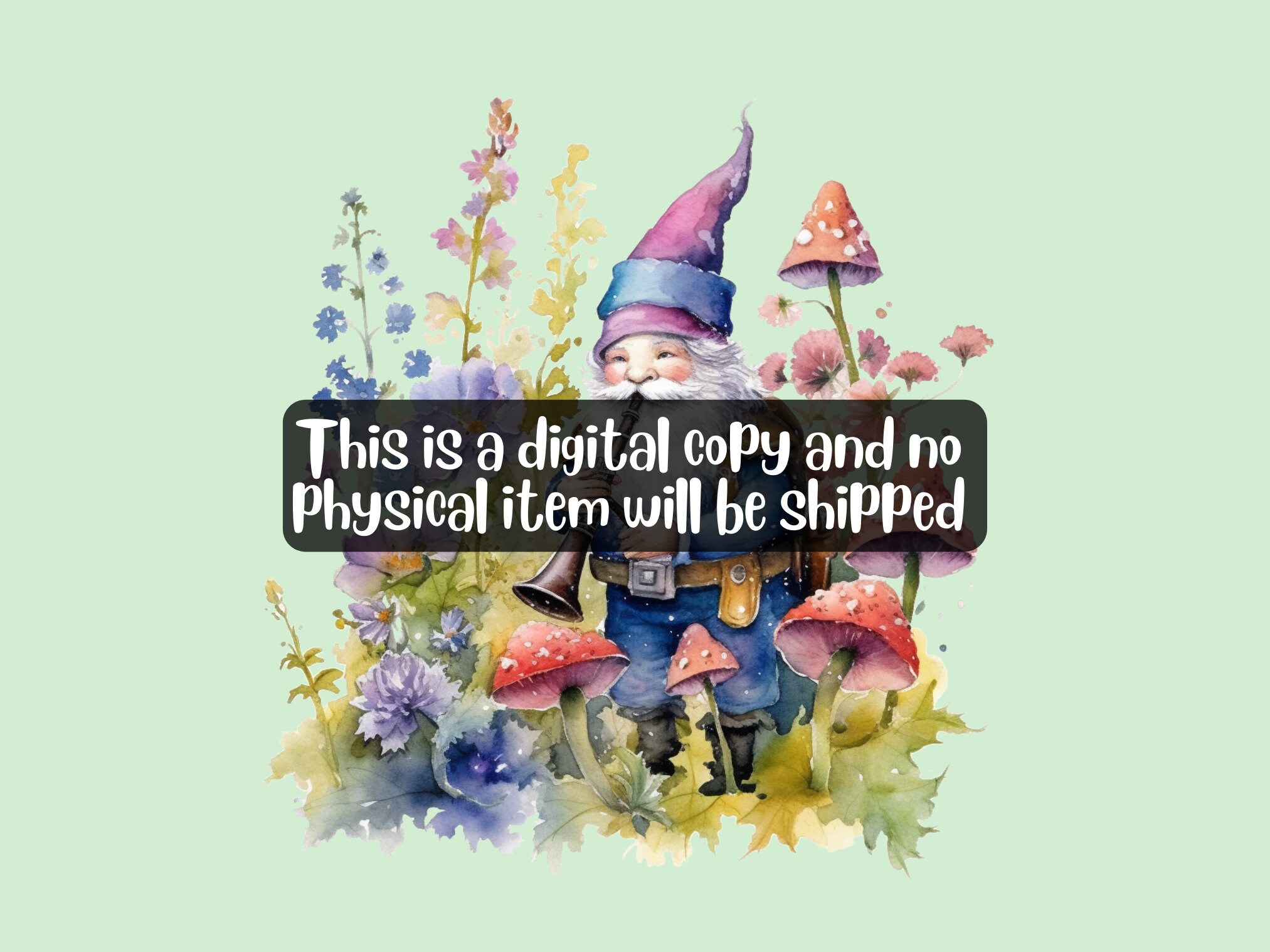 18 Watercolour Gnomes | Musical Gnomes | Garden Gnomes Clipart | Garden ...