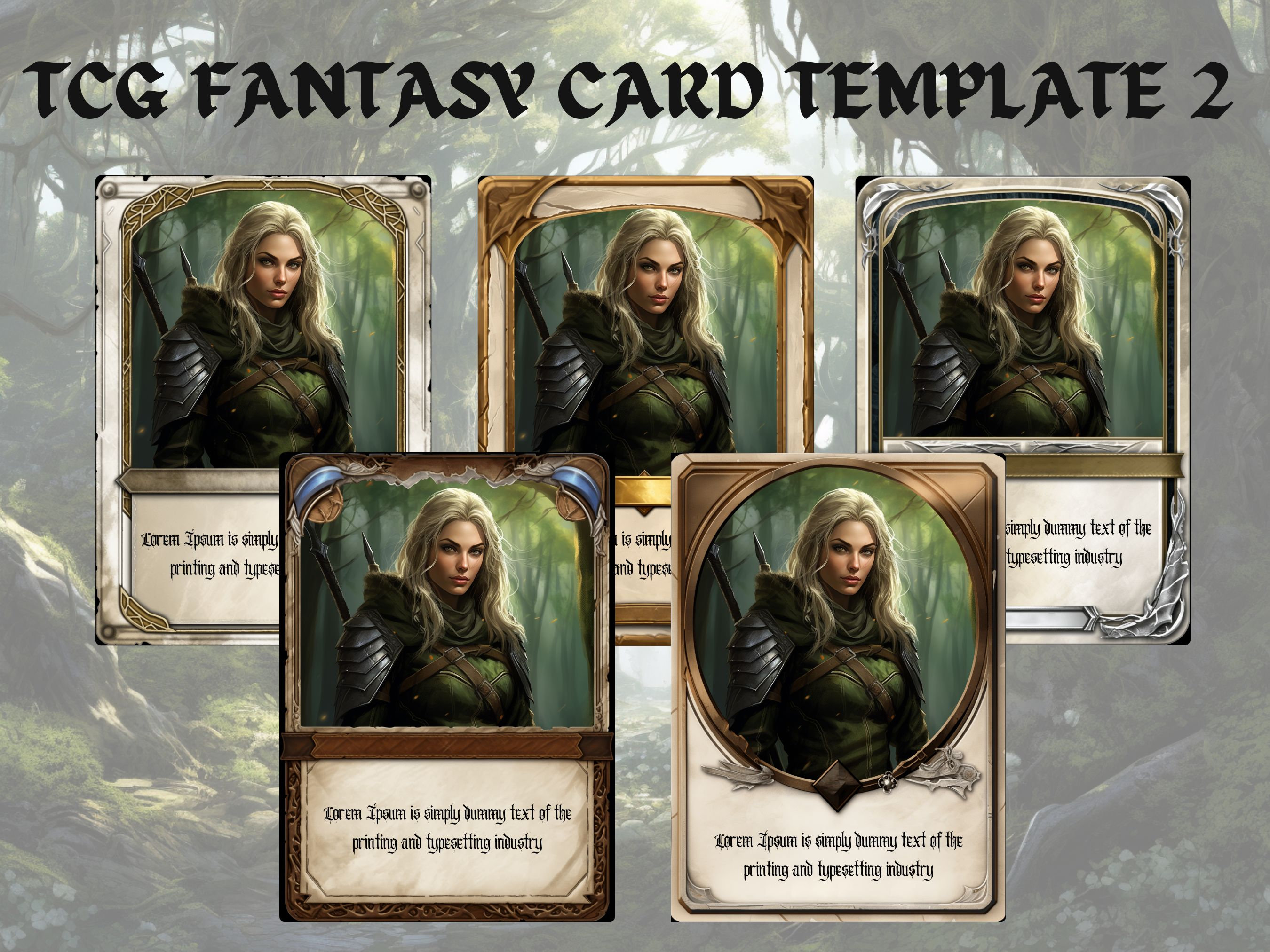 TCG Fantasy Card Template 2 | TCG Game | PNG Files | Digital Product - Etsy