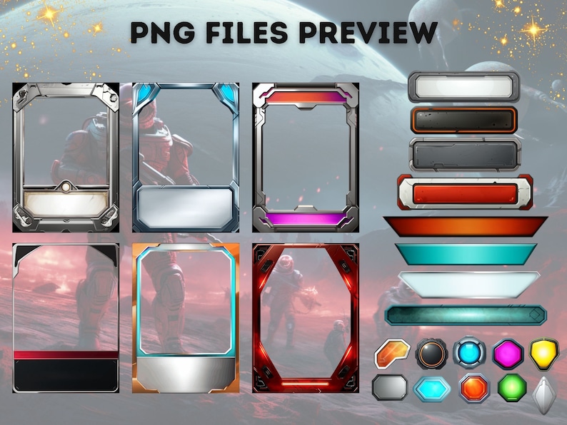 TCG Sci-fi Card Template | TCG Game | PNG Files | Digital Product - Etsy