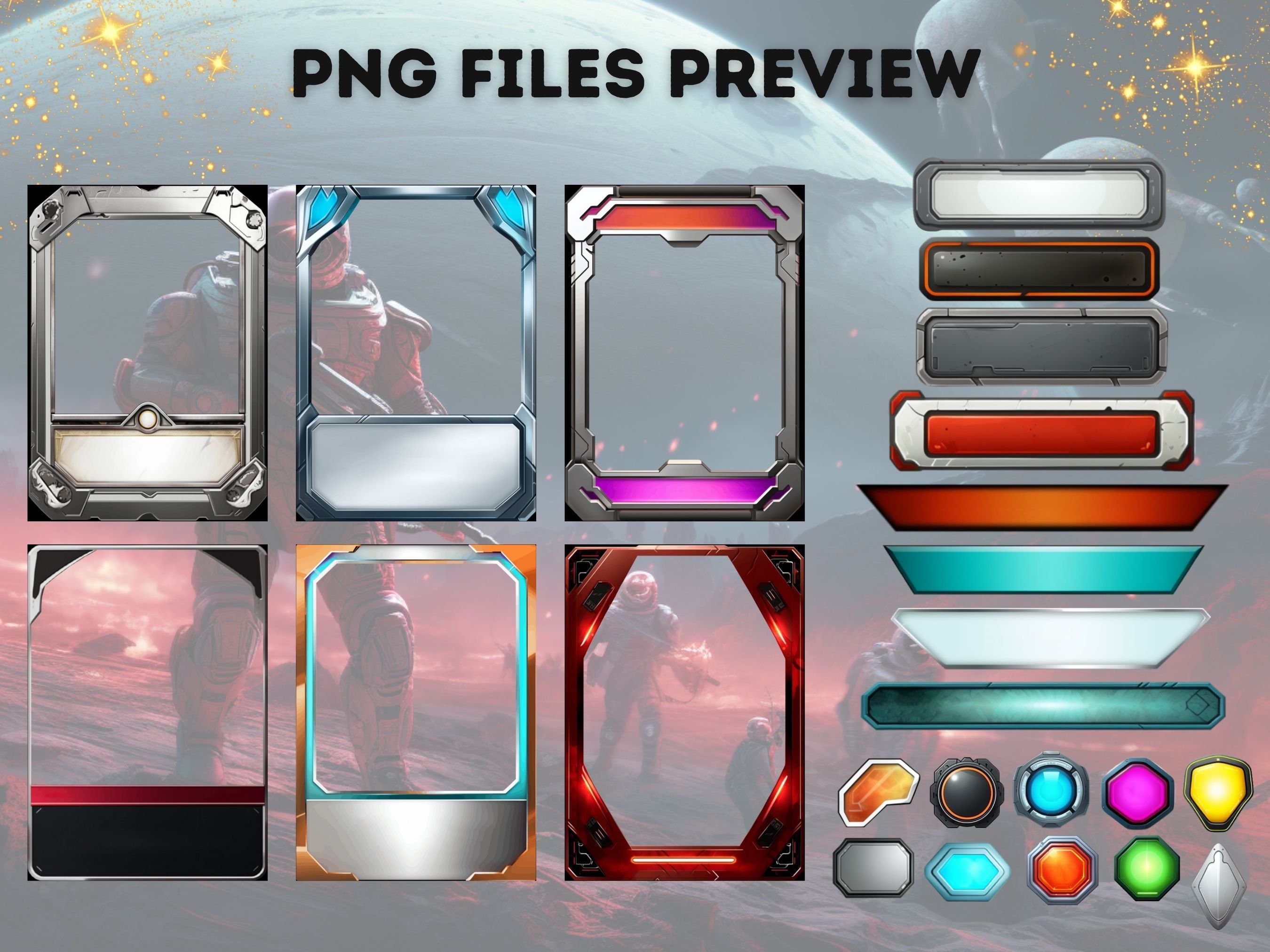 TCG Sci-fi Card Template | TCG Game | PNG Files | Digital Product - Etsy