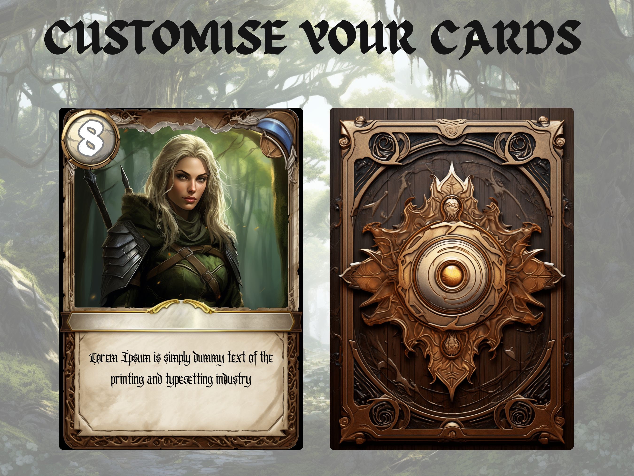 TCG Fantasy Card Template 2 | TCG Game | PNG Files | Digital Product - Etsy