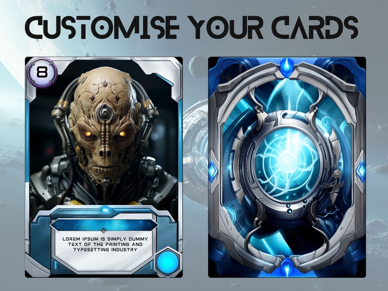 TCG Scifi Card Template | TCG Game | PNG Files | Digital Product - Etsy
