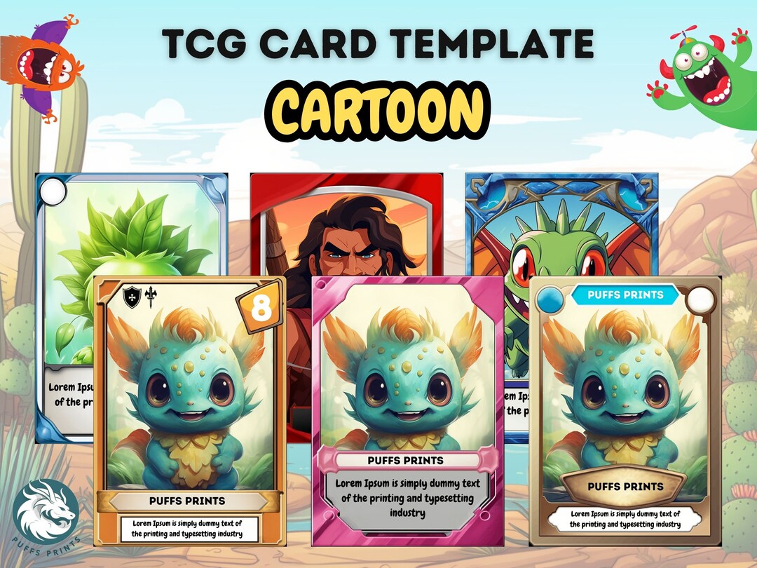 TCG Cartoon Card Template | TCG Game | PNG Files | Digital Product - Etsy