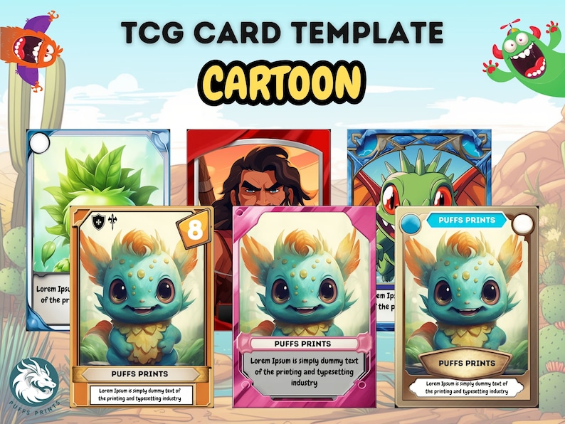 TCG Cartoon Card Template | TCG Game | PNG Files | Digital Product - Etsy