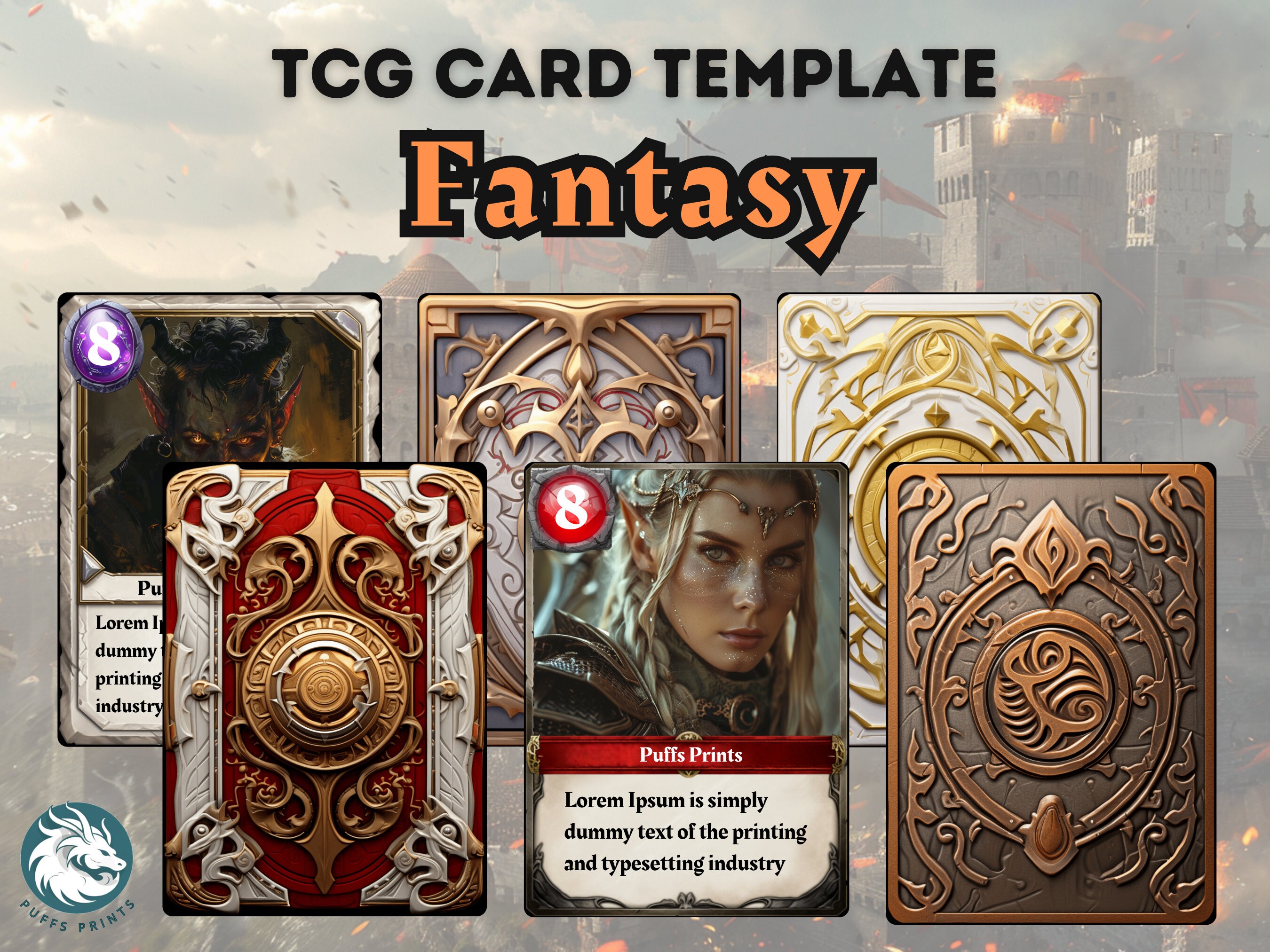 TCG Fantasy Card Template | TCG Game | PNG Files | Digital Product - Etsy