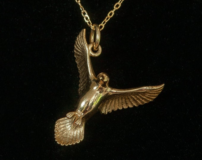 9ct / 9k Gold Dove of Peace Pendant or Charm With Optional 9ct Gold ...