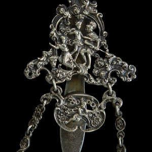 Victorian Sterling Silver Chatelaine Belt Clip 1890 London With 2 ...