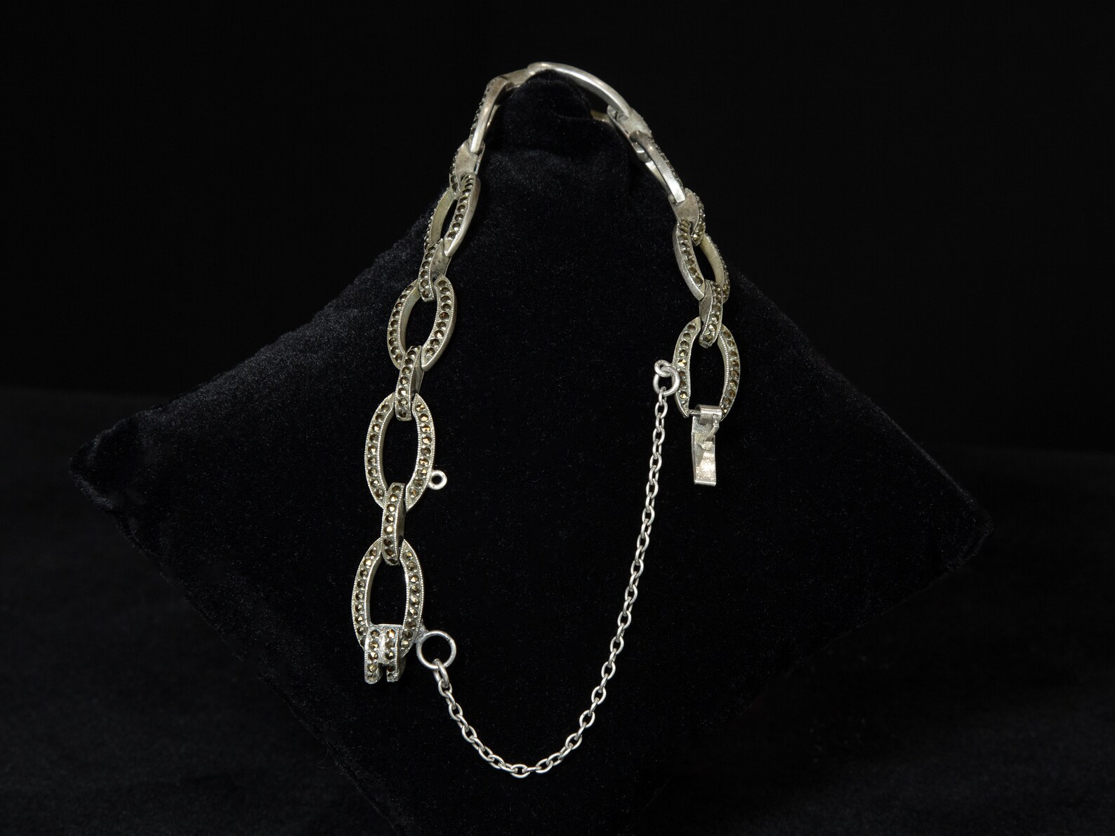 Art Deco Sterling Silver and Marcasite Bracelet - Antique Sparkly Great ...