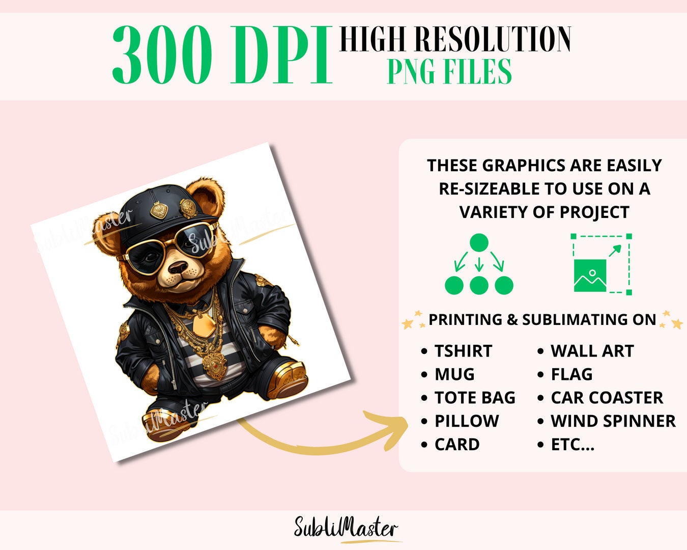 Rich Teddy Bear Design PNG Gangsta Golden Streetwear - Etsy