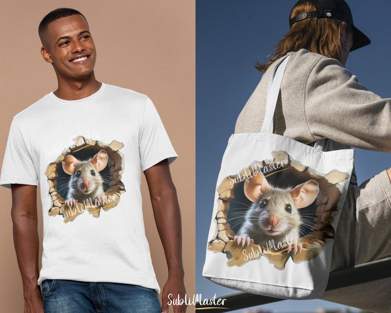 3D Cute Mouse in Hole PNG, Wall Decor Design, Sublimation Designs, Digital Instant Download - Etsy