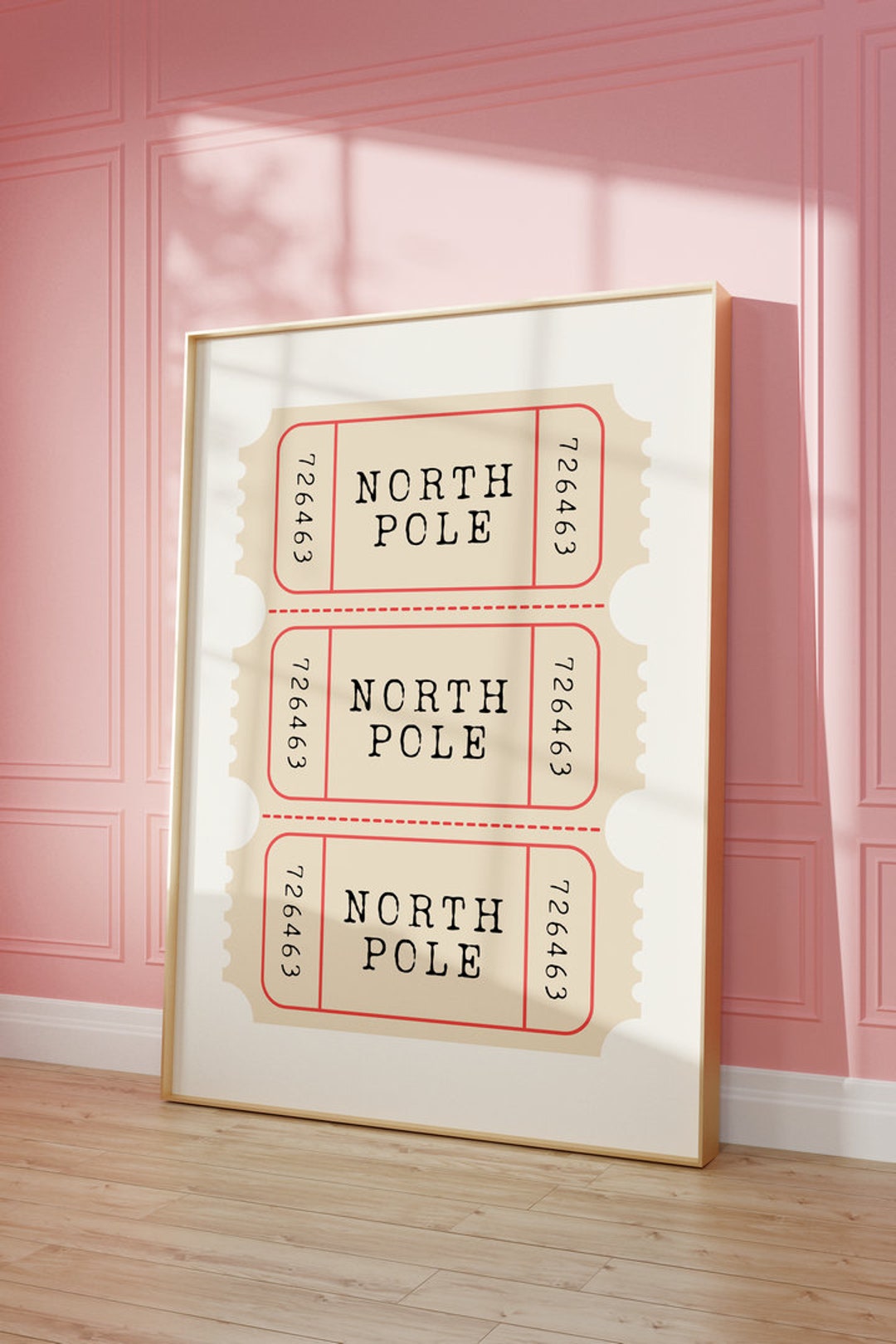 Printable North Pole Ticket White Trendy Christmas Decor - Etsy