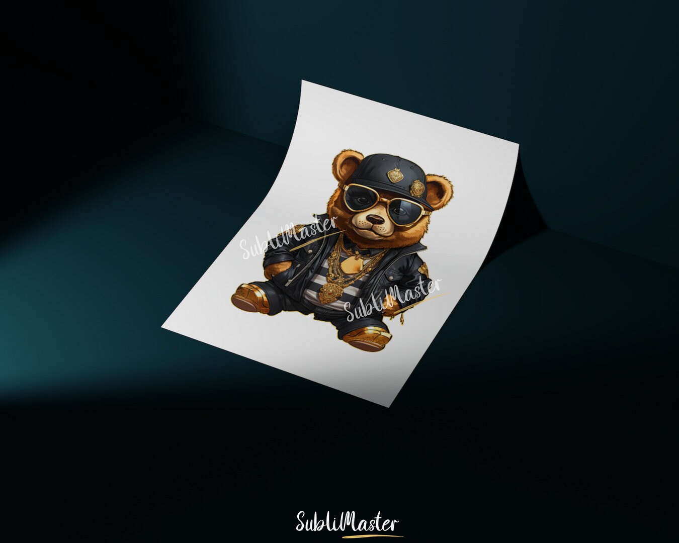 Rich Teddy Bear Design PNG Gangsta Golden Streetwear - Etsy