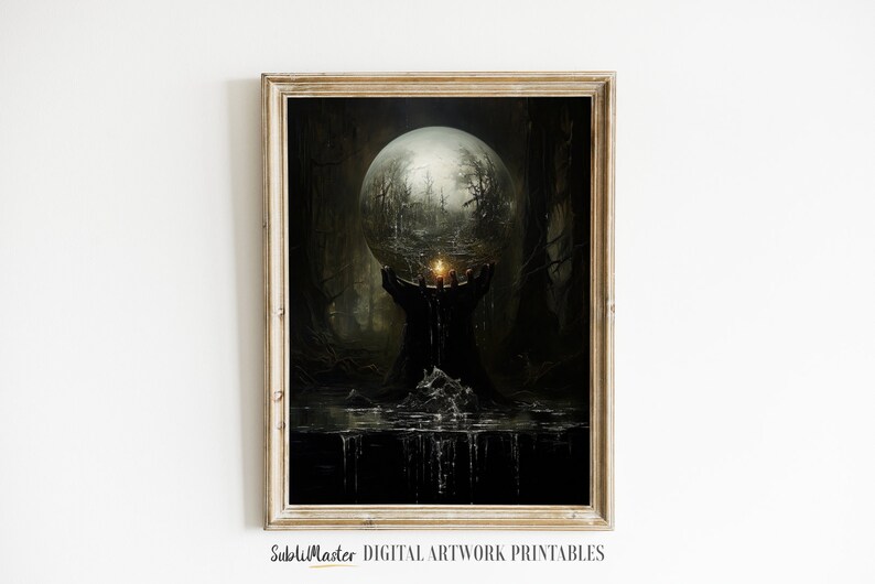 PRINTABLE Magical Crystal Ball Halloween Wall Art Spooky - Etsy