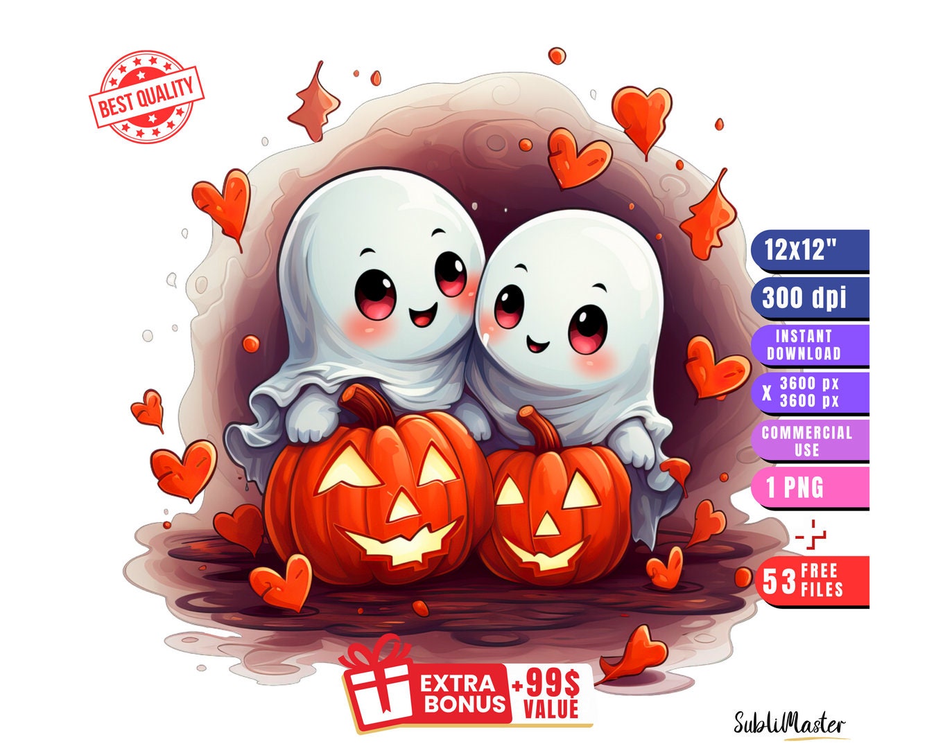 Cute Baby Ghost Halloween Design PNG, Pumpkin PNG, Sublimation Designs ...