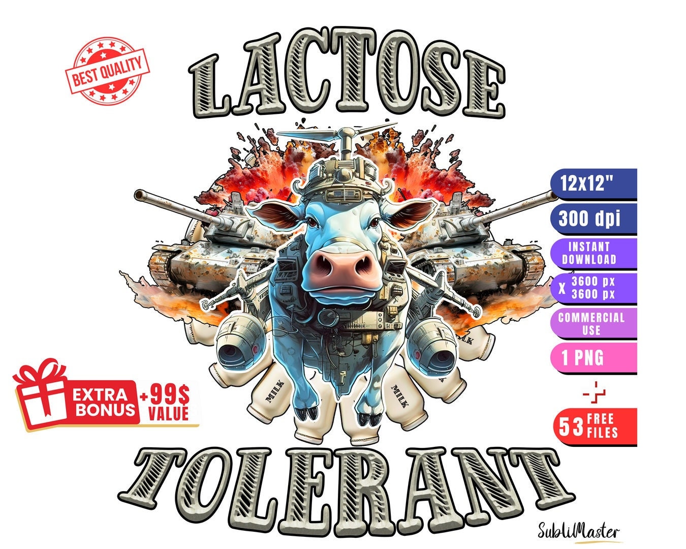 Meme Lactose Tolerant PNG, Funny for T-shirt, Sublimation Designs ...