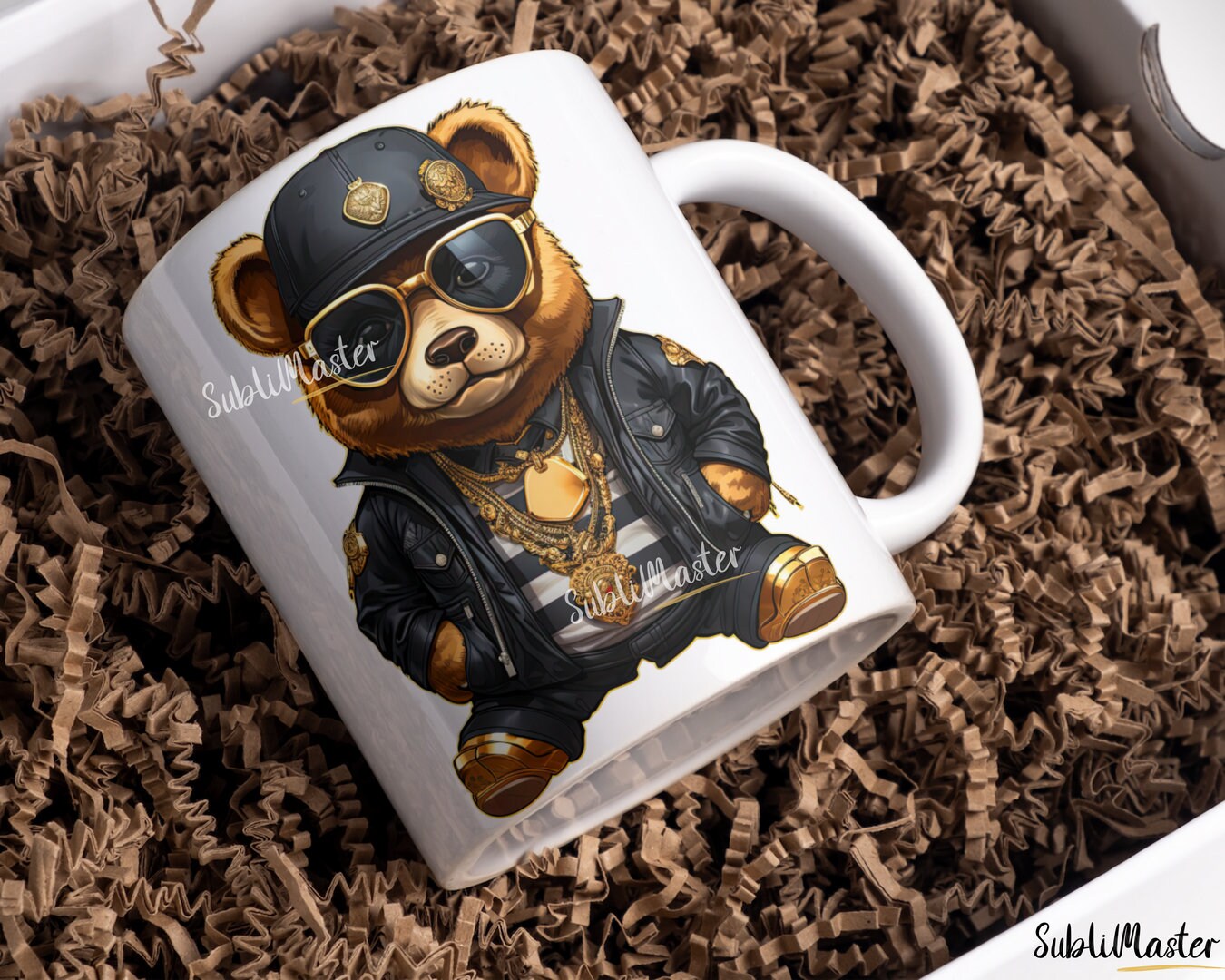 Rich Teddy Bear Design PNG Gangsta Golden Streetwear - Etsy