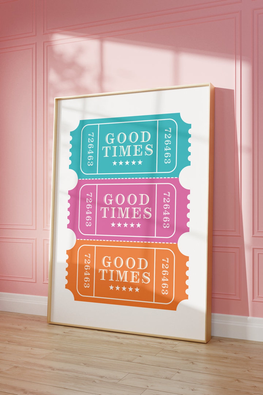 Printable Good Times Ticket Dopamine, Preppy Trendy Girly Room Wall Art ...