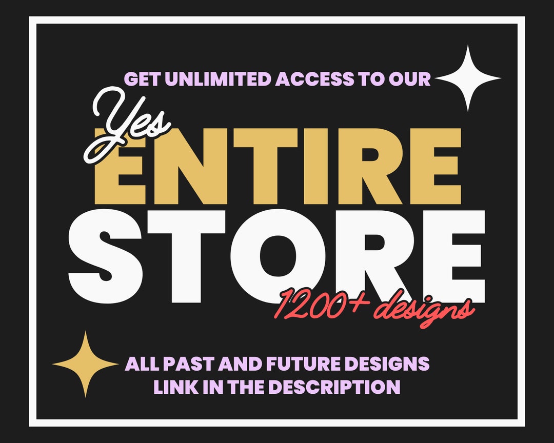 LIFETIME Entire Store Bundle, 1200+ Designs, Tumblers 20&30 Oz ...