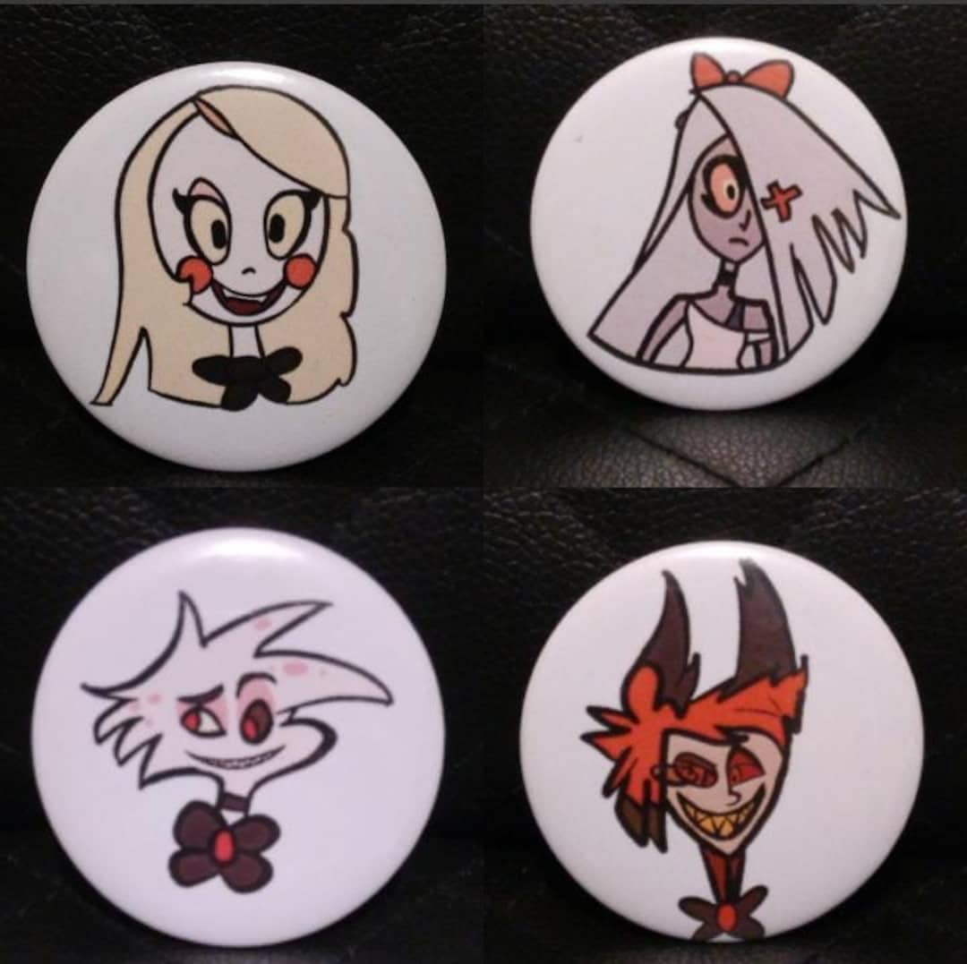 Set of 4 Hazbin Hotel Pin Badges - Etsy