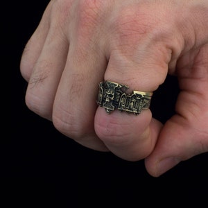 Inquisition Rosette War Scull Hammer Jewelry Ring. Sci Fi Space ...