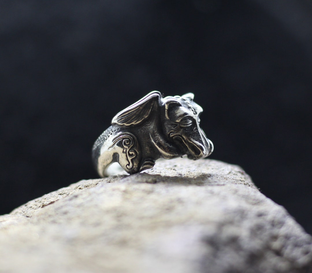 Cute Sleeping Dragon Ring. Baby-dragon on the Finger. Ethnic Style ...