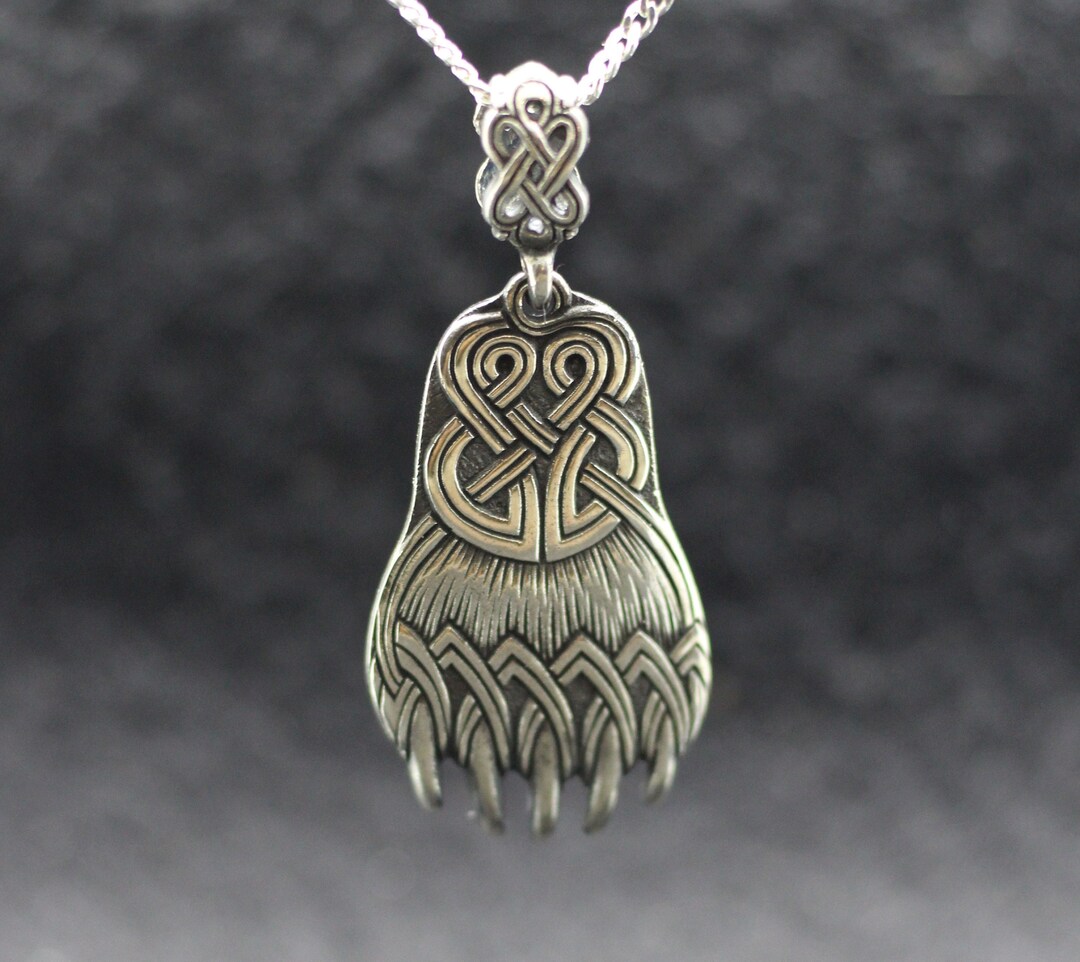 God Weles Veles Bear Paw Ethnic Jewelry Pendant. Viking Knot Pattern ...