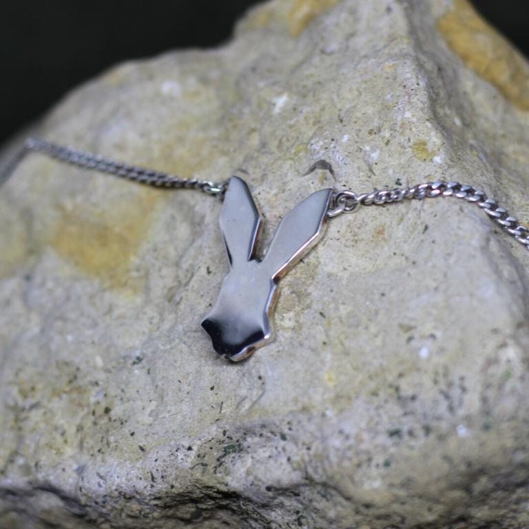 Bunny Rabbit Symbol Necklace Jewelry With Chain. Rabbit Head Pendant ...