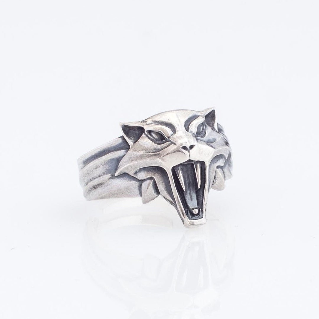 Cat Magic White Wolf School Ring. Cat Medallion Magic School Fighting ...