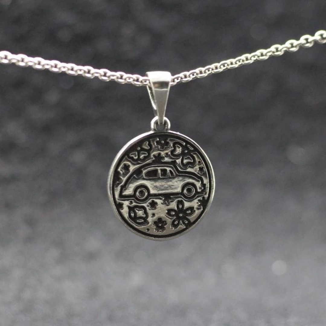 Beetle Car Flower Jewelry Pendant. Hippie Flower Children Jewelry ...