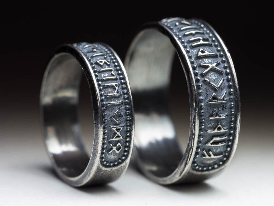 Elder Futhark Viking Alphabet Nordic Runes Ring. Scandinavian Runes ...