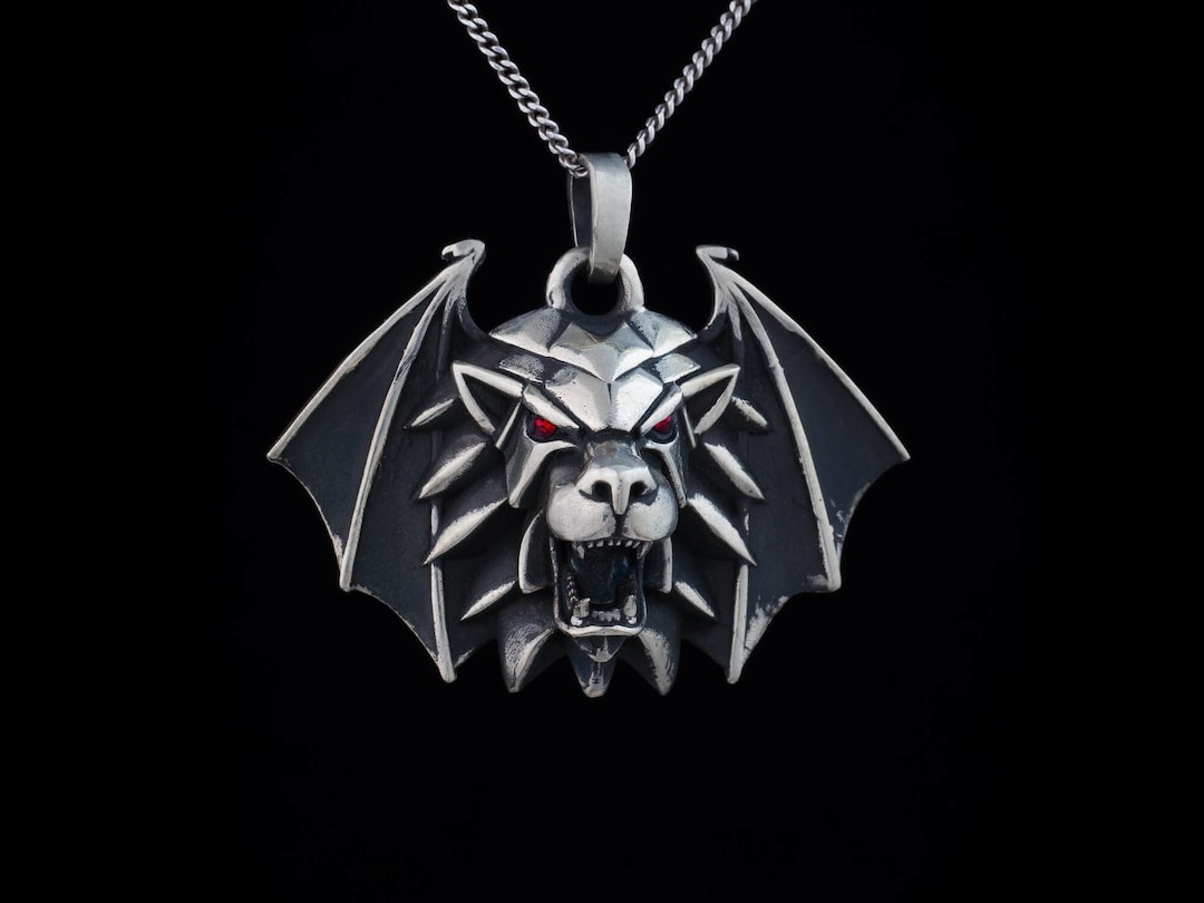 Manticore Medallion White Wolf Jewelry Pendant. School Fighting ...