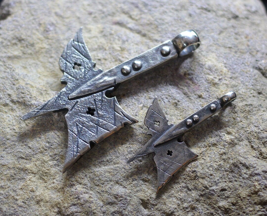 BIG Halberd Poleax Medieval Ax Weapon Pendant. Medieval Weapon Jewelry ...