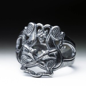 Two Ethnic Tribal Wolves Ring. Medieval Style Byzantium Ancient East ...