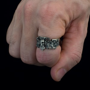 Inquisition Rosette War Scull Hammer Jewelry Ring. Sci Fi Space ...