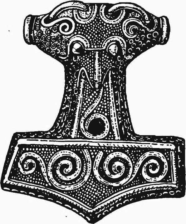 Thor's Hammer Skane Mjolnir Pendant Viking Jewelry Norse Nord Mythology ...