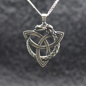Triquetra Triskele Dragon Ouroboros Pendant. Pagan Ancient Symbol Snake ...