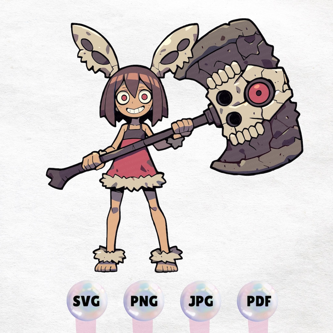 Creepy Kawaii Art – Horror Chibi Girl With Axe - Clipart - Digital ...