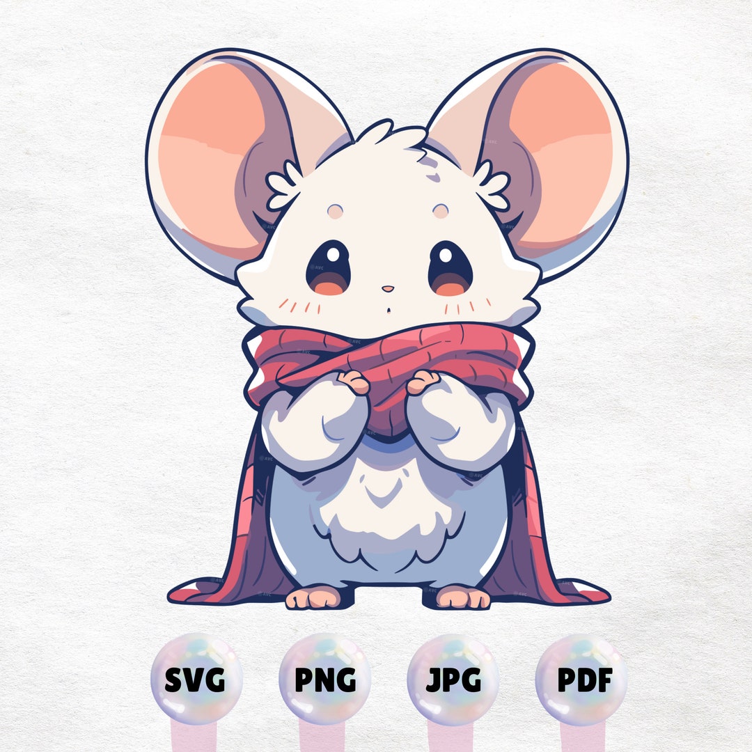 Kawaii Mouse Graphic - Cute Clipart. High Quality Instant Download PNG ...