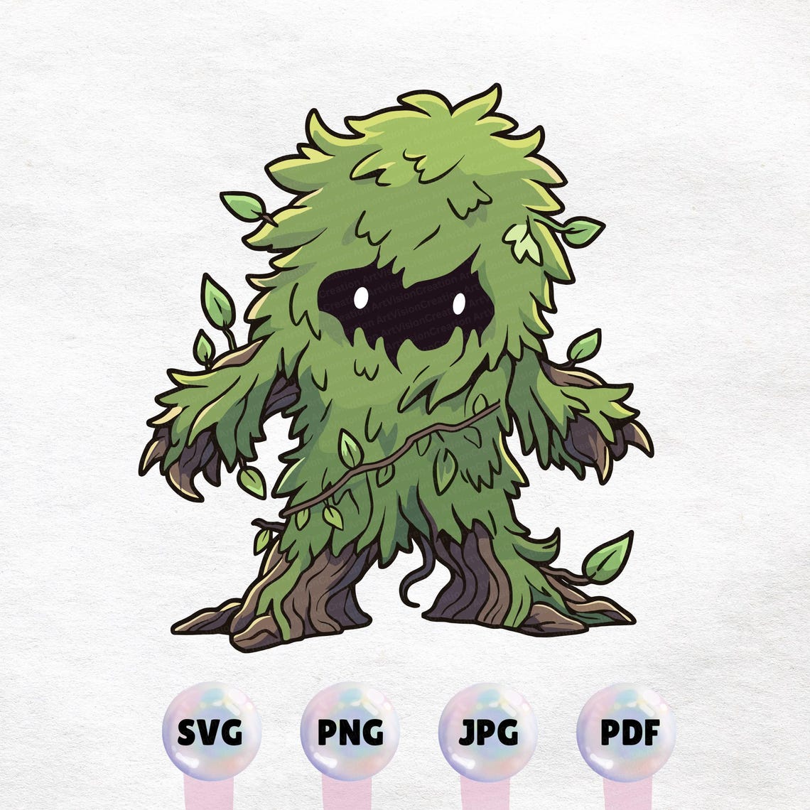 Kawaii Treant Monster Clipart - High Quality Instant Download PNG, SVG ...
