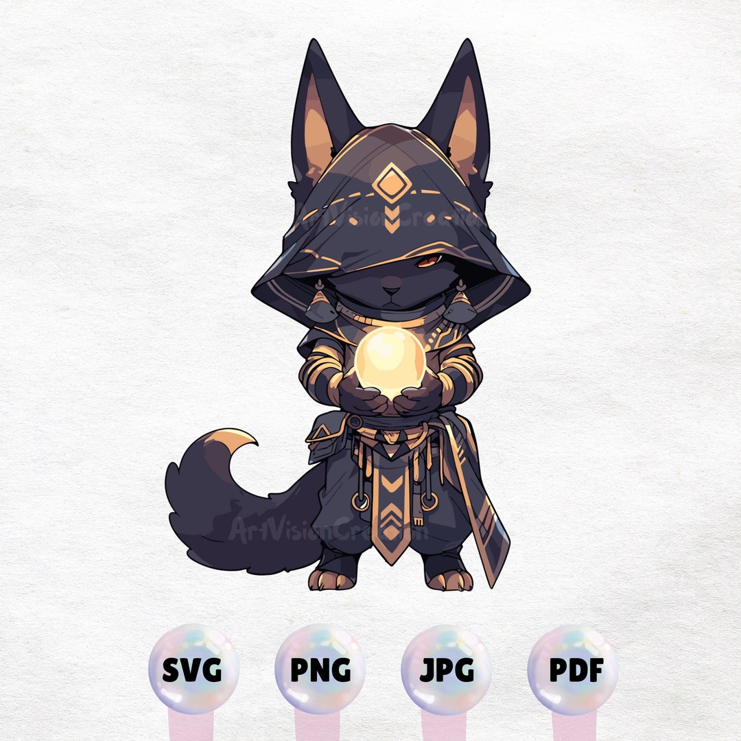 Kawaii Anubis Clipart - High Quality Instant Download - PNG, SVG, JPG ...