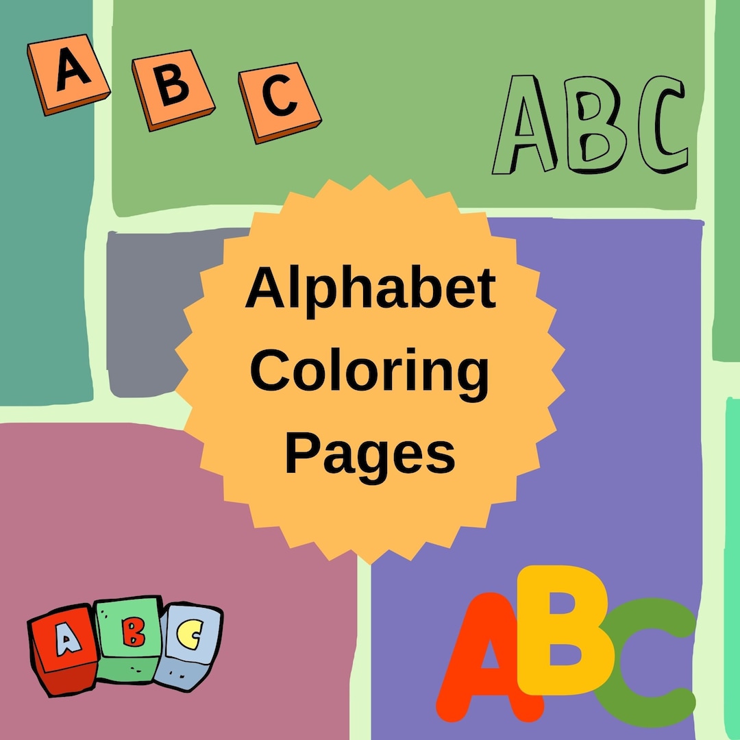 Alphabet Coloring Pages A-Z Printable Alphabet Coloring Book - Etsy